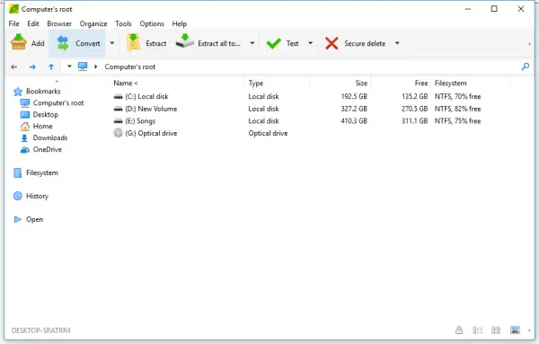 PeaZip Free Software let you extract and create a Archive