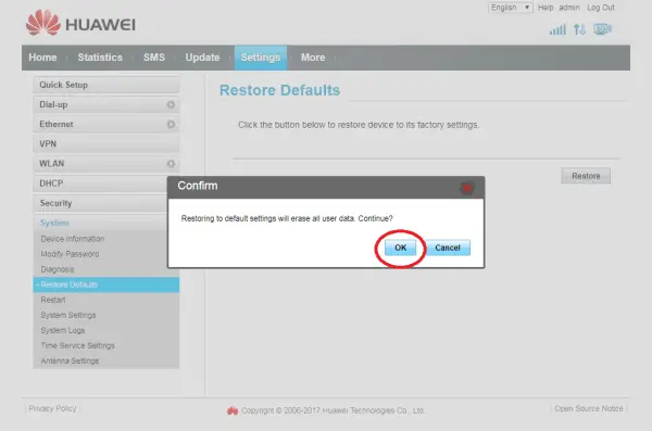 How to Master Reset Huawei B535 Router Password? | RouterUnlock.com